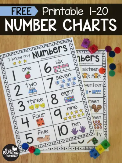 10 Number Chart For Preschoolers - Simple and Colorful Options ...