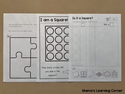 6 Excellent Square Worksheets for Preschool - Education Outside
