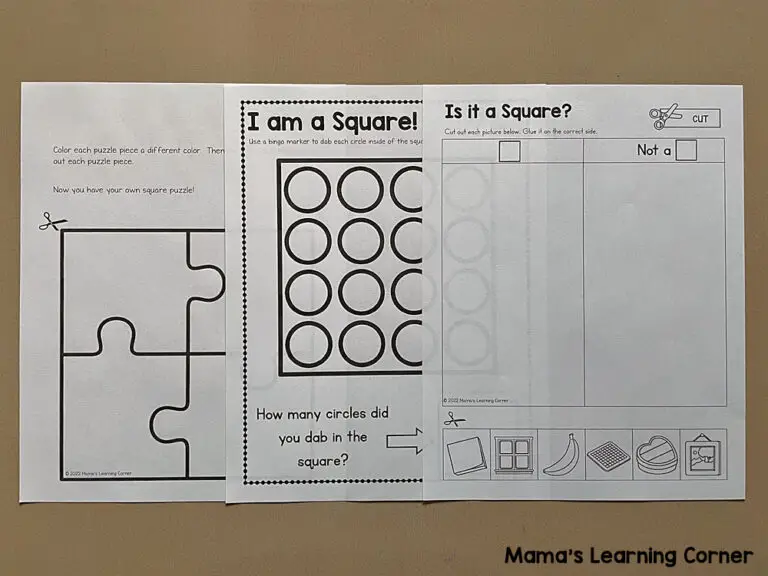6 Excellent Square Worksheets for Preschool - Education Outside