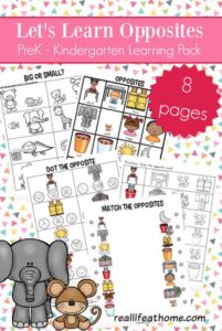 9 Inviting Opposite Worksheets for Preschool Kids - Education Outside