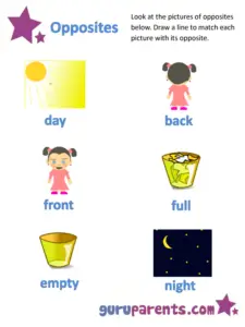 9 Inviting Opposite Worksheets for Preschool Kids - Education Outside