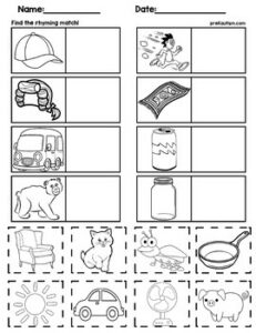 8 No-prep Rhyming Worksheets for Preschool - Education Outside