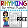 8 No-prep Rhyming Worksheets for Preschool - Education Outside